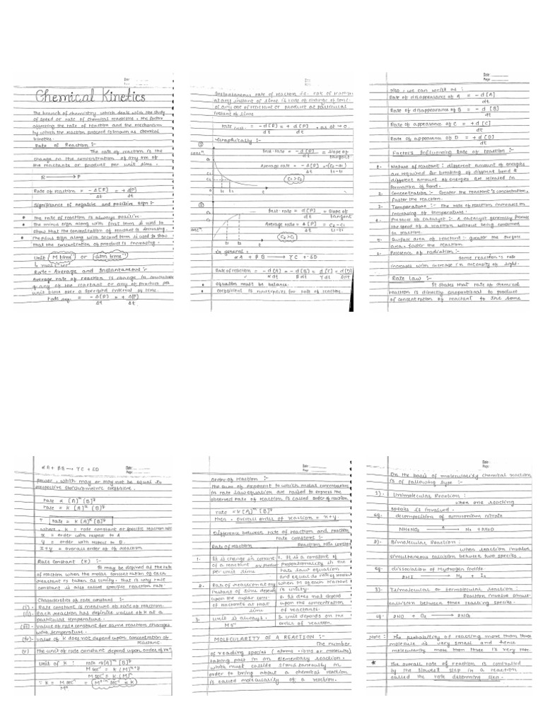 Class 12 Chemistry Unit 3 Chemical Kinetics HN - Converted (1) | PDF