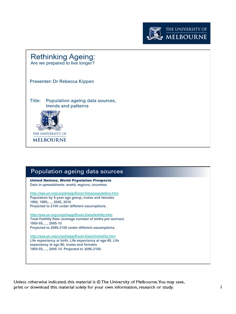 1.4. Population Ageing Data Sources, Trends and Patterns | PDF ...