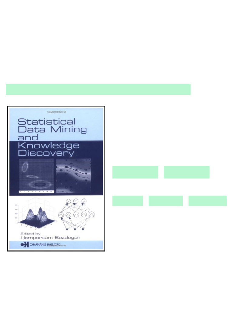 Statistical Data Mining and Knowledge Discovery Hamparsum Bozdogan - ebook and textbook ...