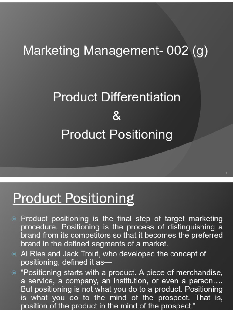 Product Positioning and Differentiation Strategies | PDF | Brand ...