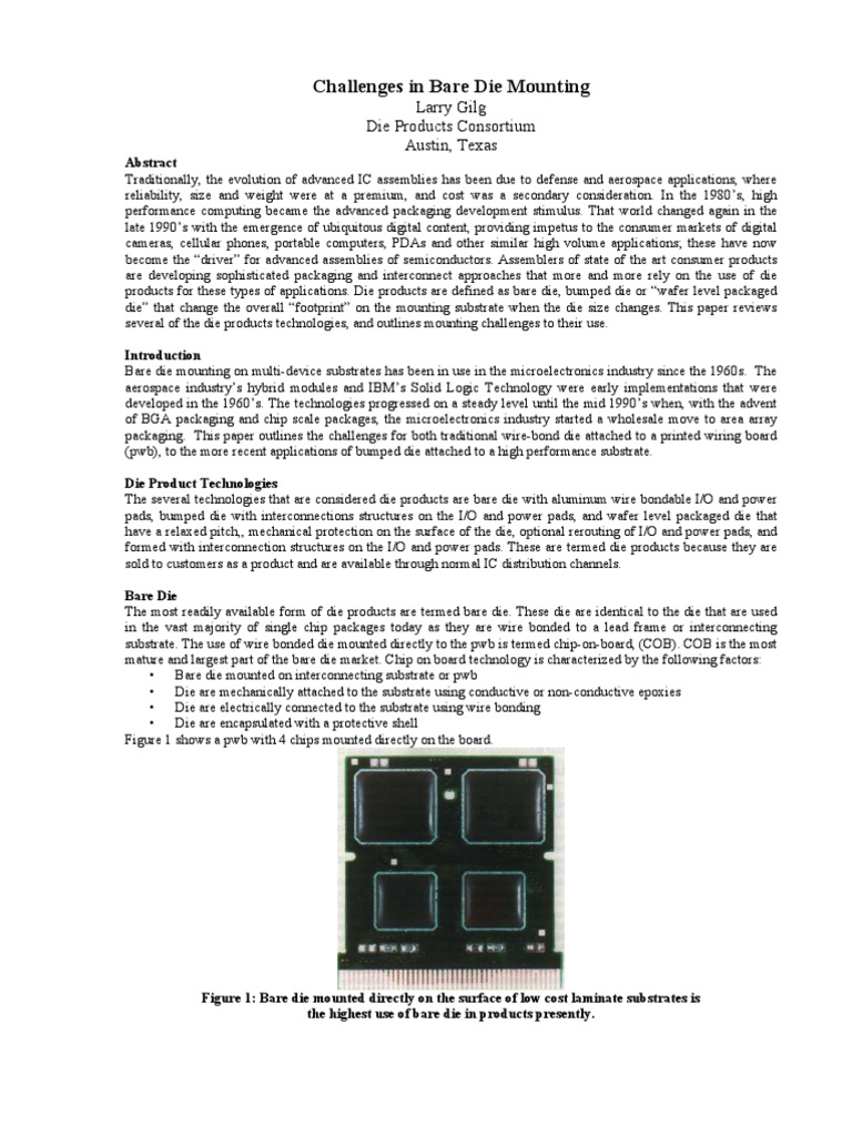 Bare Die Mounting | Integrated Circuit | Wafer (Electronics)