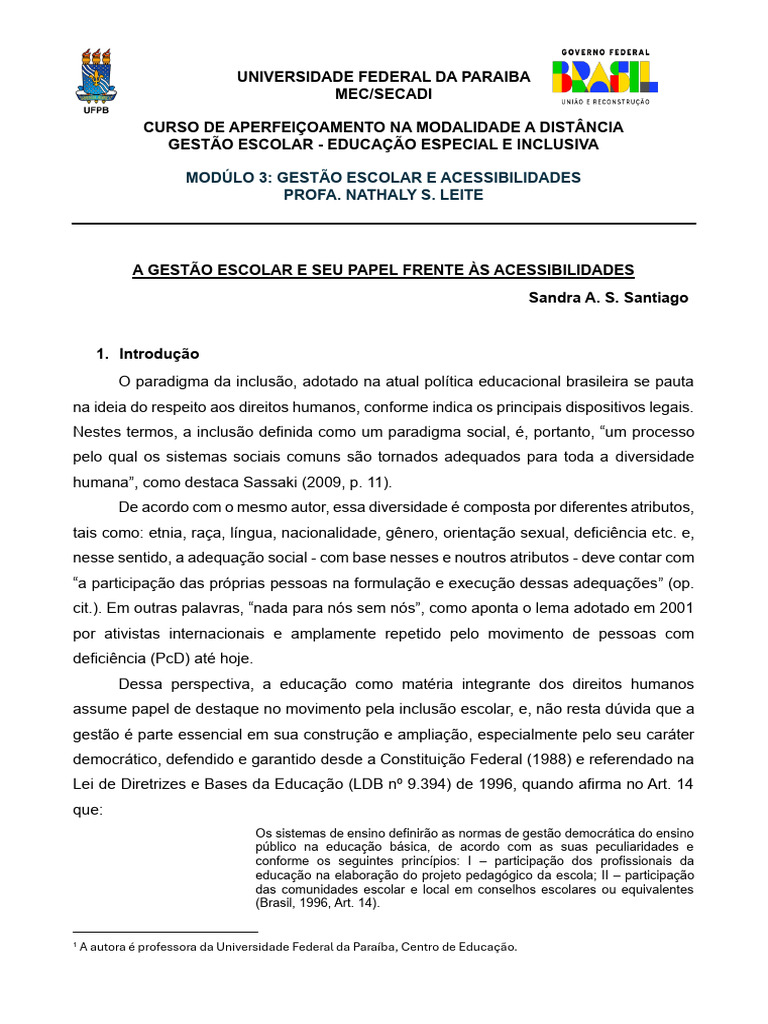TEXTO - Módulo 3 | PDF | Acessibilidade | Exclusão social