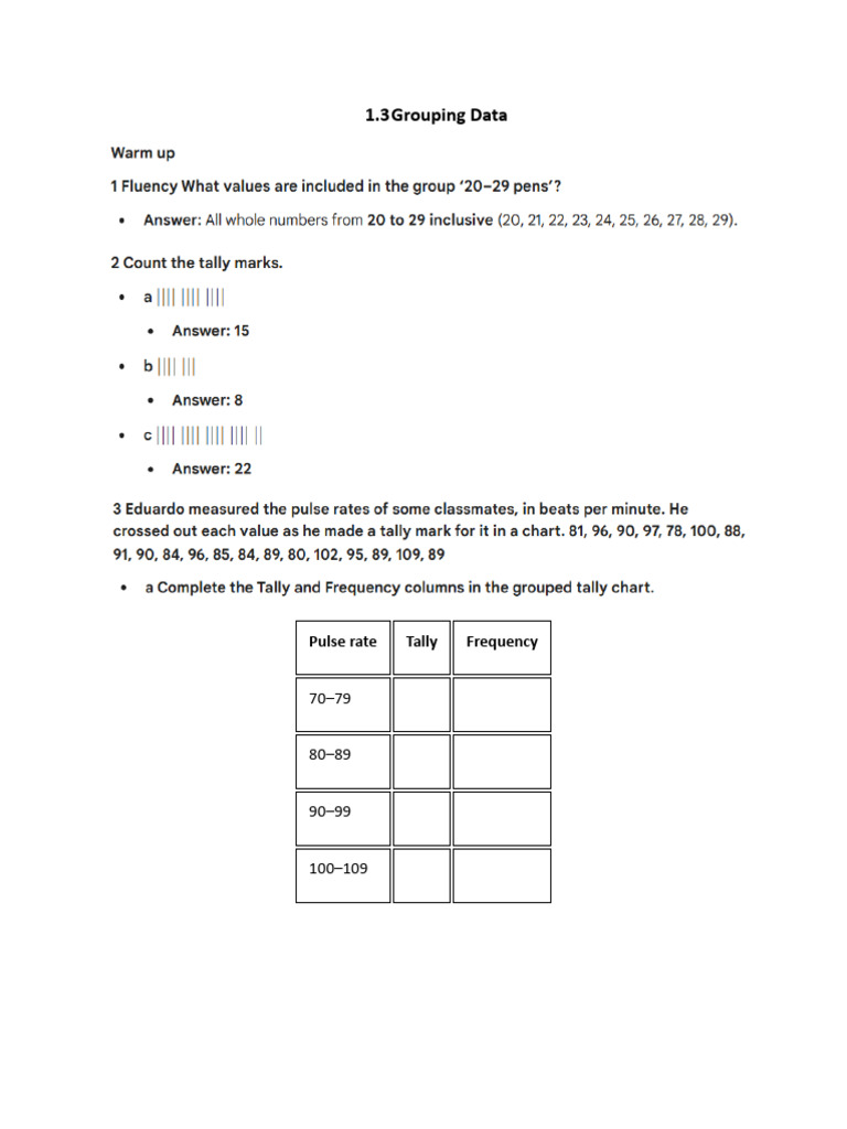 1.3 Grouping Data | PDF