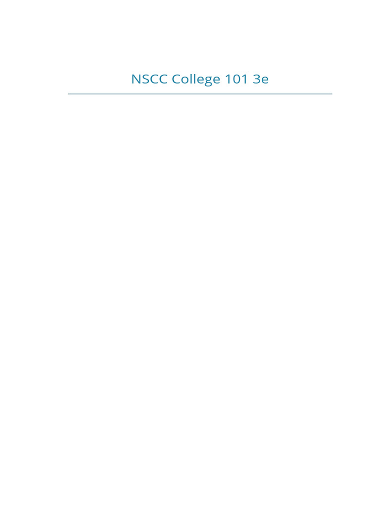 NSCC College 101: Study for Success | PDF | Goal | Intelligence