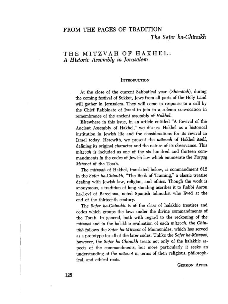The-Mitzvah-of-Hakhel | PDF | Mitzvah | Halakha