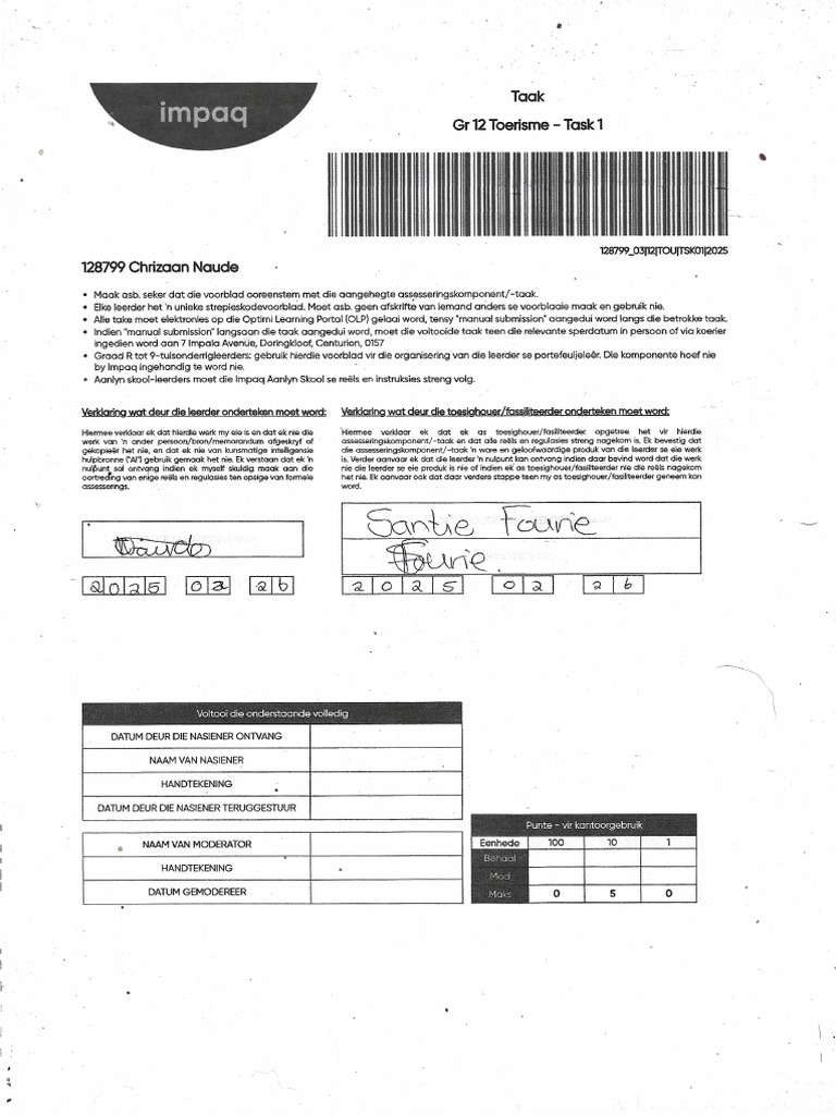 Toerisme Task 1 | PDF