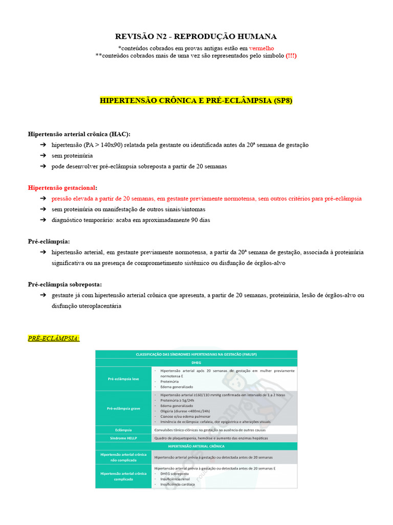 REVISÃO N2 - REPRODUÇÃO HUMANA-1 | PDF | Gravidez | Reprodução humana