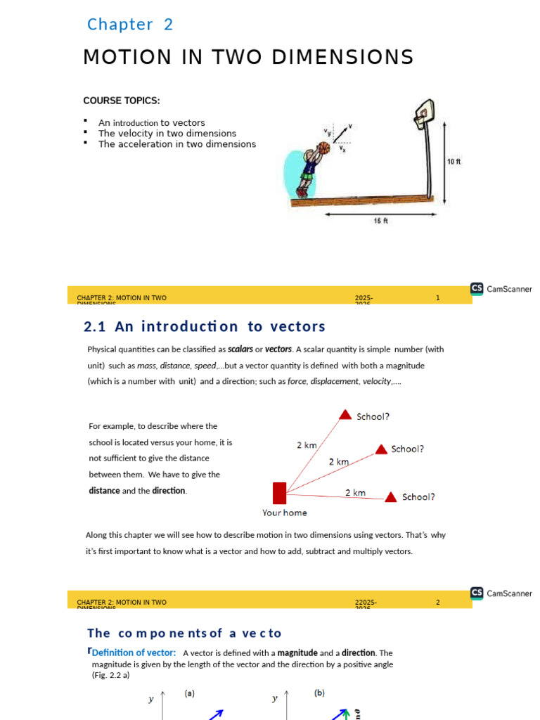 Understanding Motion in Two Dimensions | PDF | Acceleration | Euclidean ...