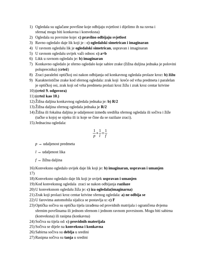 Fizika Odgovori - 1 | PDF