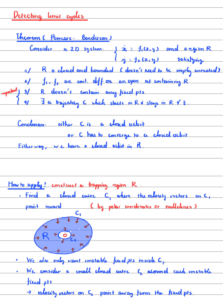 Lec 24 Detecting Limit Cycles | PDF