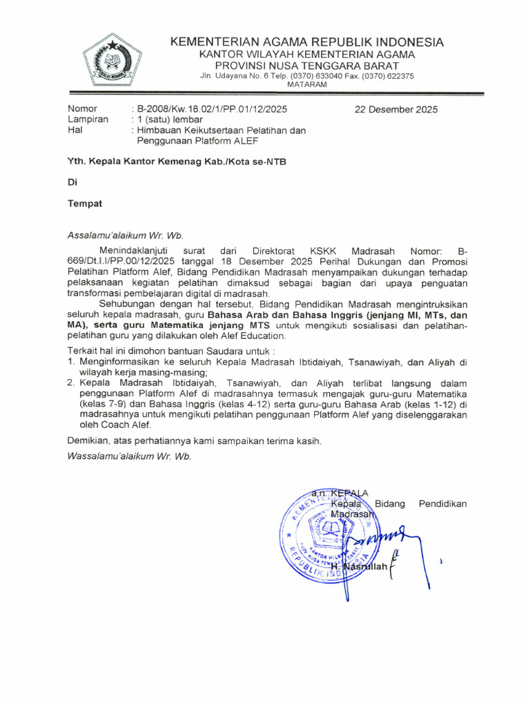 Pelatihan Dan Penggunaan Platform Alef | PDF