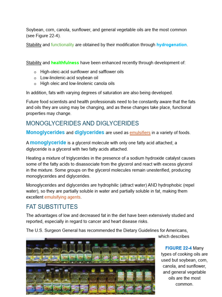 Fat Substitutes | PDF | Fat | Vegetable Oil