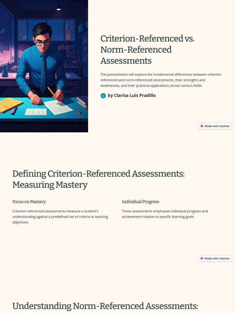 Criterion vs. Norm-Referenced Assessments | PDF | Educational ...