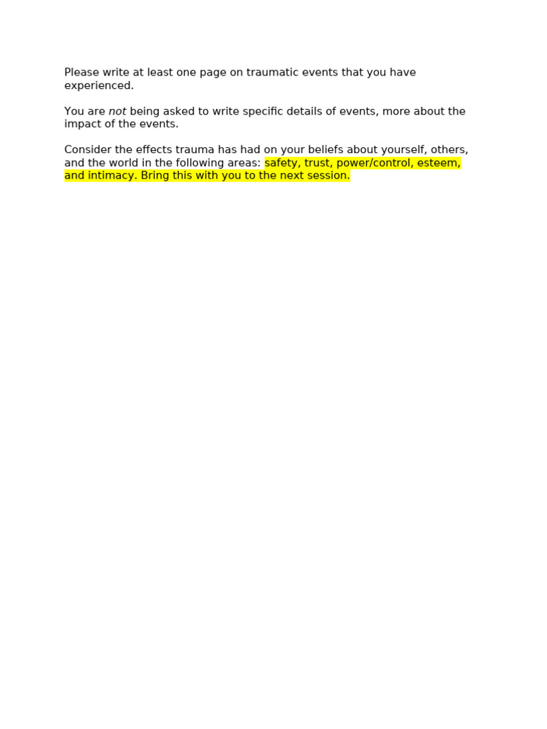 Impact of Trauma on Personal Beliefs | PDF