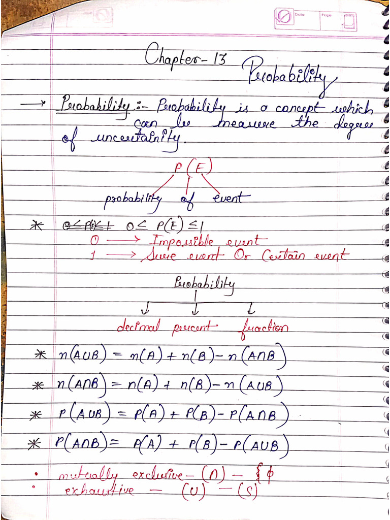 Probability Exercise 13.1 | PDF