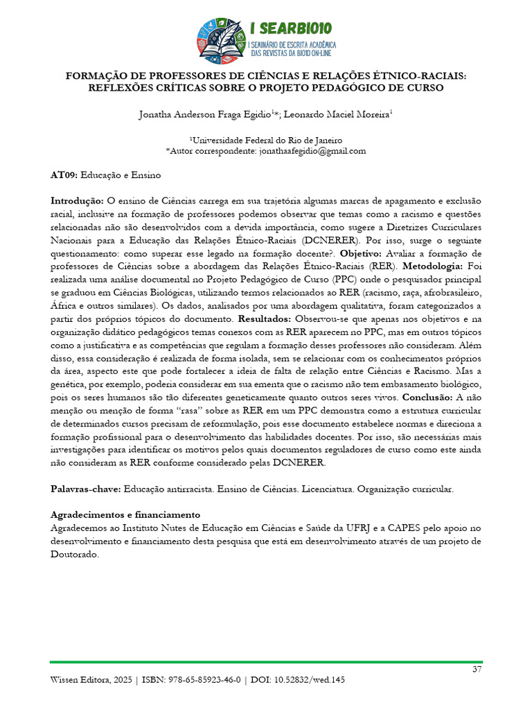 Resumo - Pesq Documental UENF | PDF | Pedagogia | Racismo