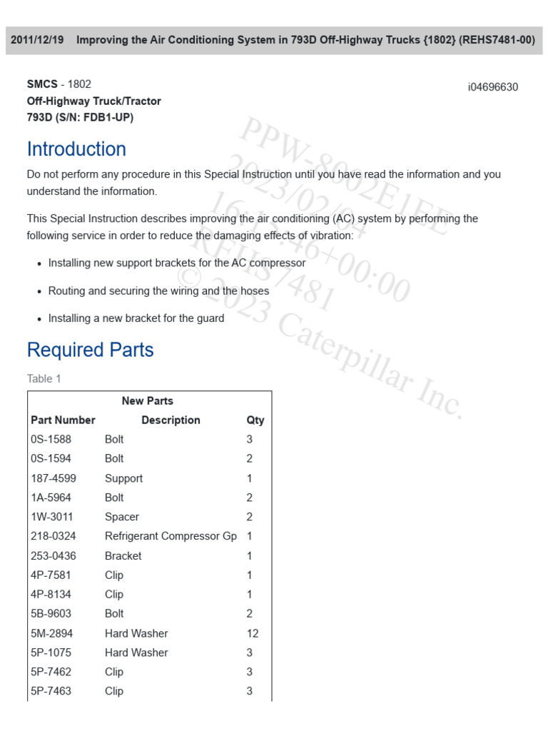 Improving the Air Conditioning System in 793D Off-Highway Trucks | PDF ...