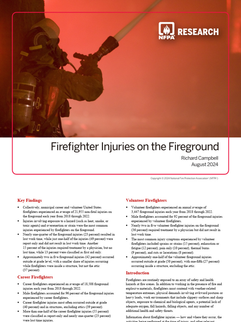 Firefighter Injury Statistics 2018-2022 | PDF | Firefighter ...
