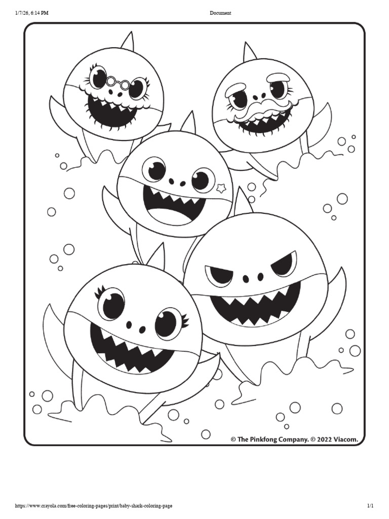 Baby Shark Coloring Page | PDF