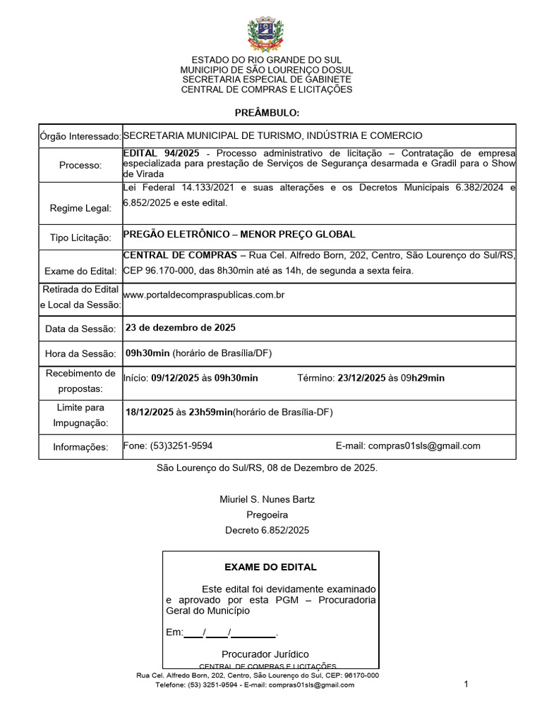 PE 94-2025 Seguranýa Show da Virada | PDF | Business