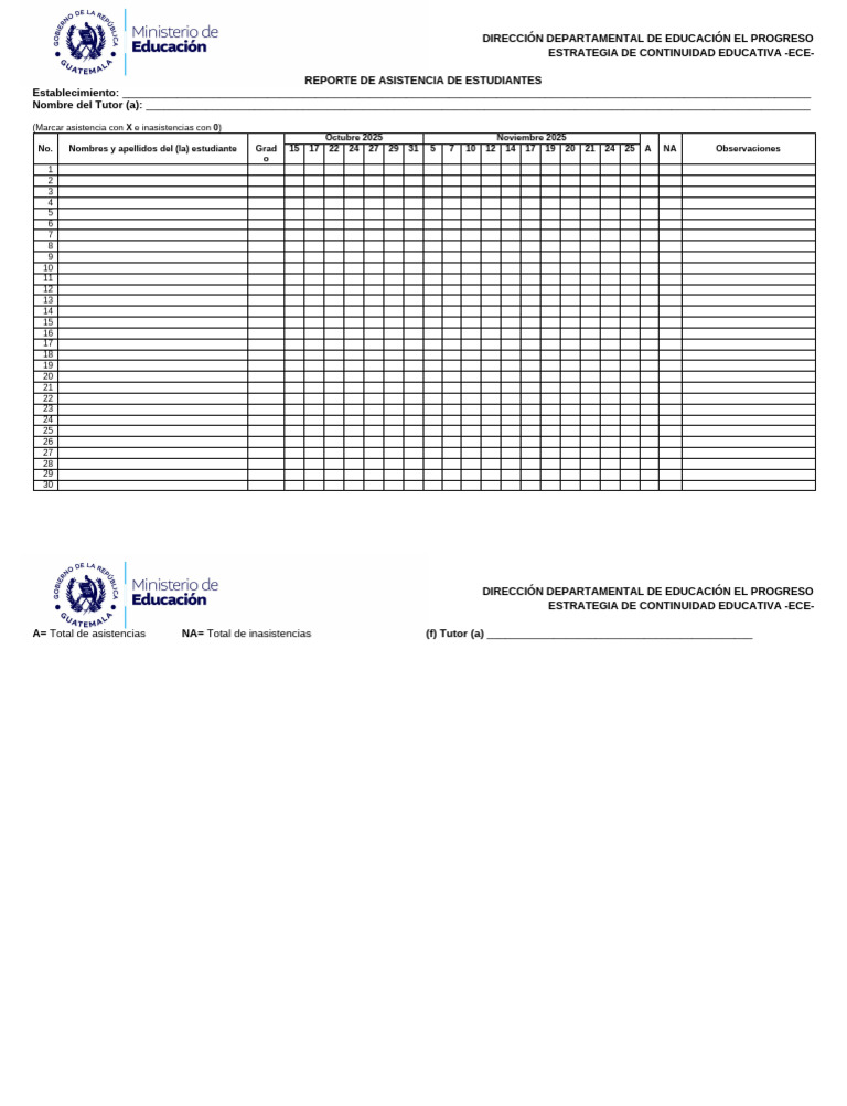 Reporte de Asistencia_estudiantes Tutoría (1) | PDF