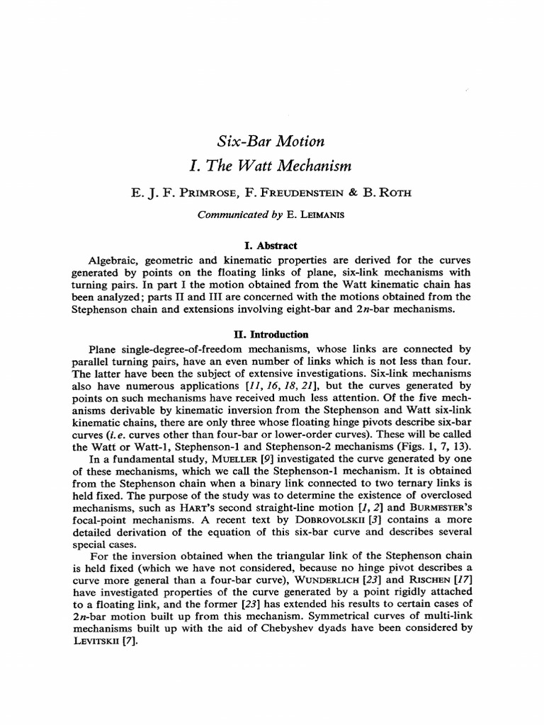 Six-Bar Mechanism Motion Analysis | PDF | Equations | Circle