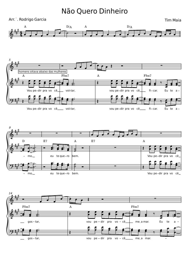 Não-quero-dinheiro - Tim maia | PDF