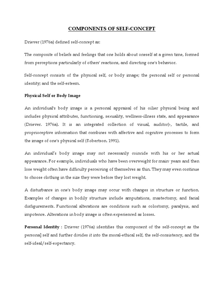 Components of Self | Self Concept | Identity (Social Science)