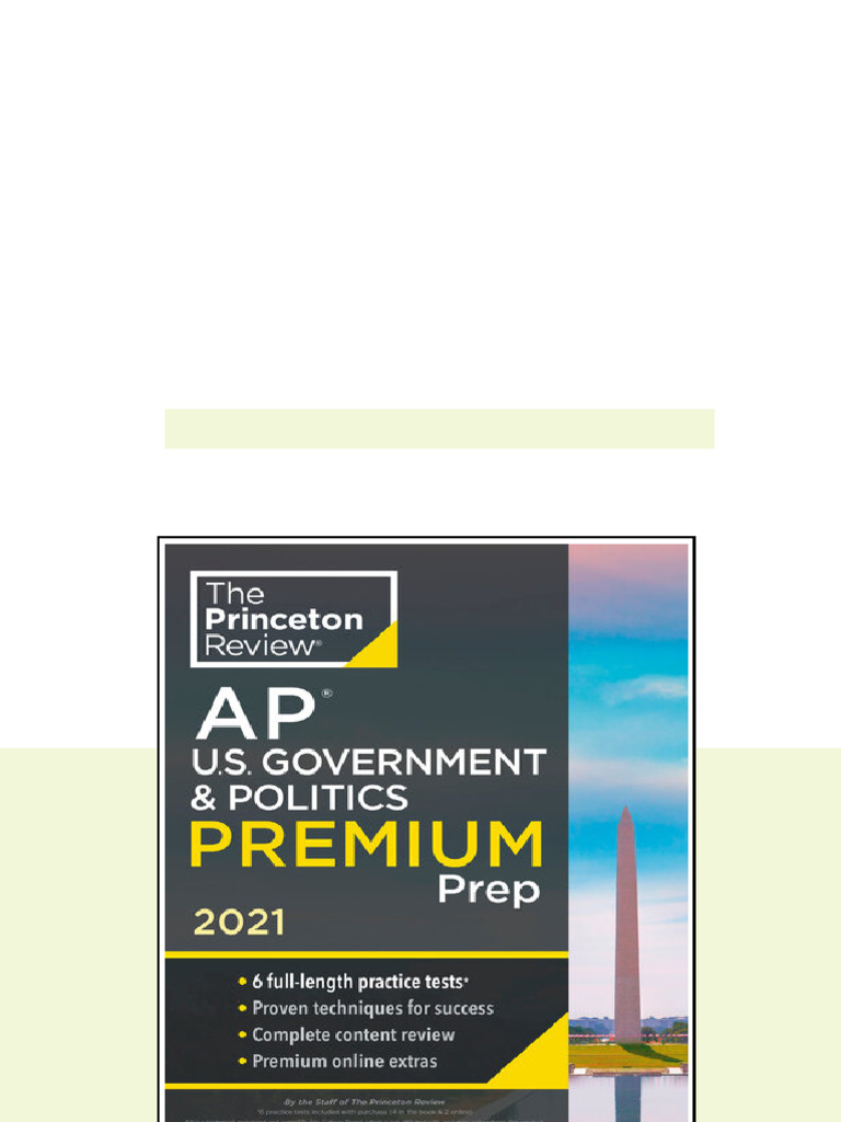 Princeton Review Ap Us Government Politics Premium Prep 2021 6 Practice ...