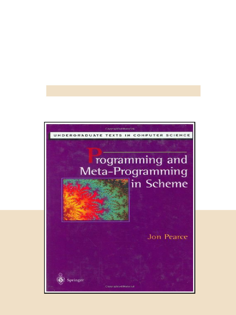 Programming And Metaprogramming In Scheme Pearce Jon available any ...
