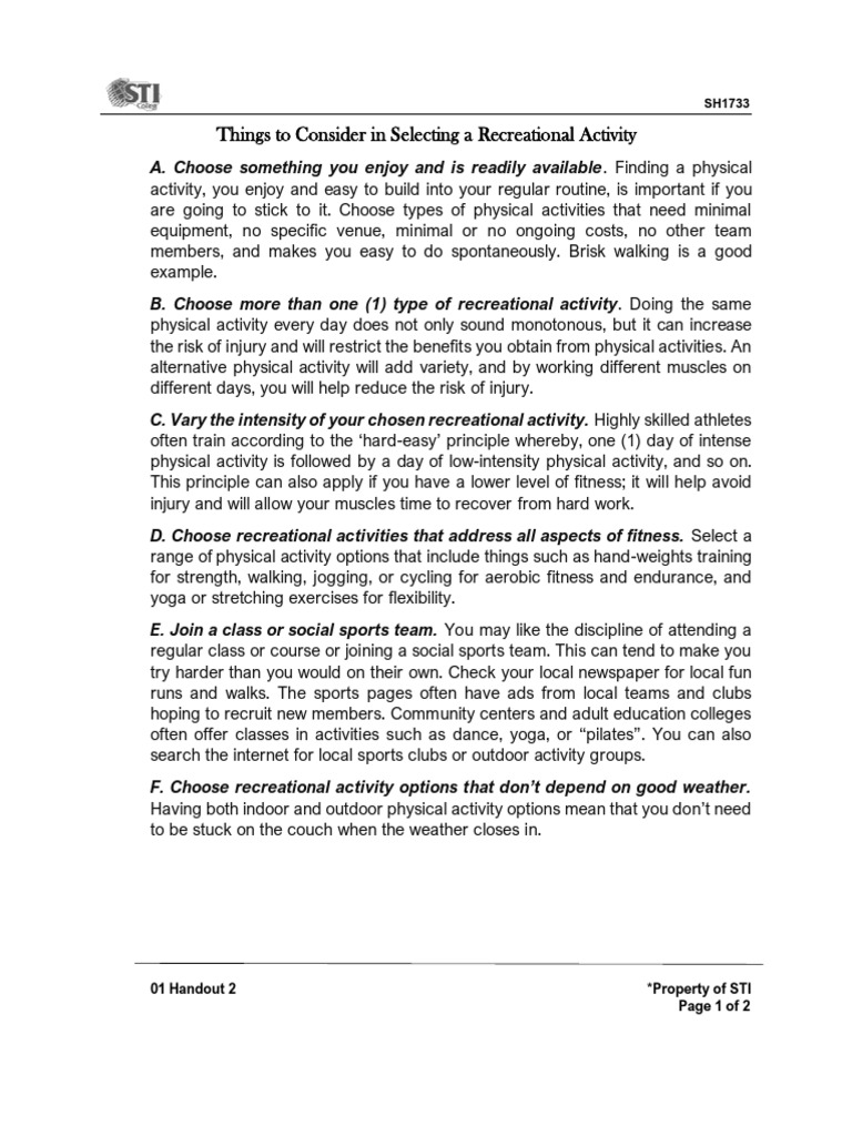 01 Handout 2 | PDF | Physical Fitness | Physical Exercise