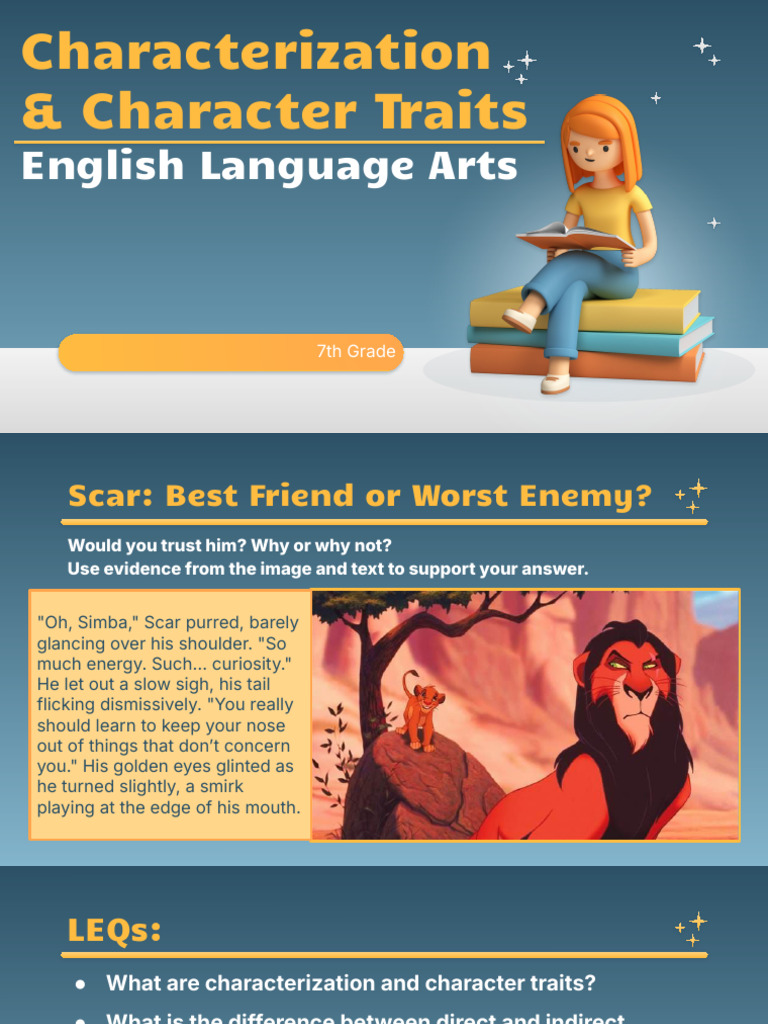 Understanding Characterization in ELA | PDF