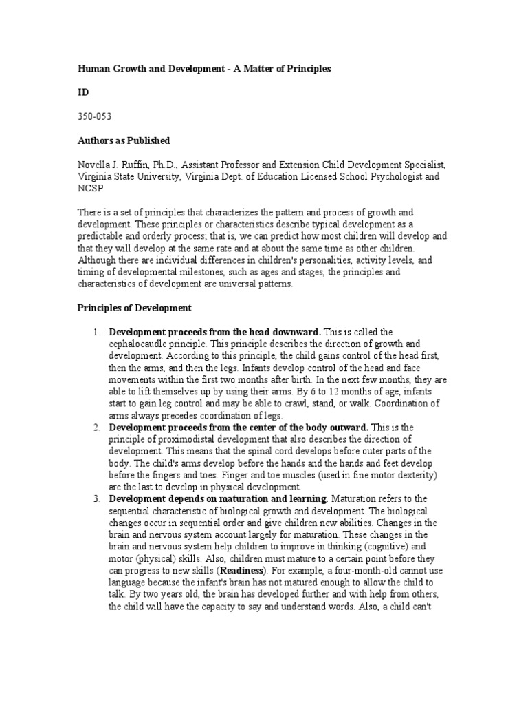 Human Growth and Development | PDF | Child Development | Relationships