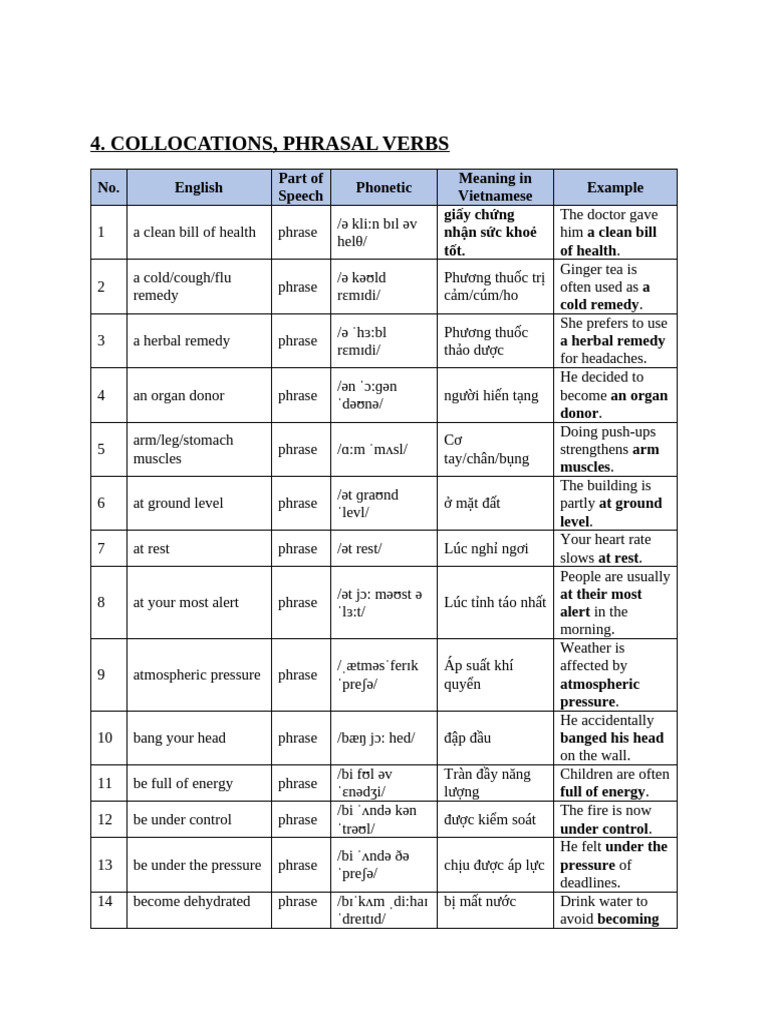 Essential English Collocations Guide | PDF