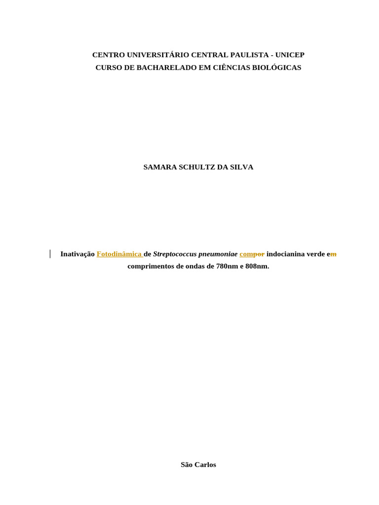TCC SAMARA 07-11 GK | PDF | Pneumonia | Bactérias