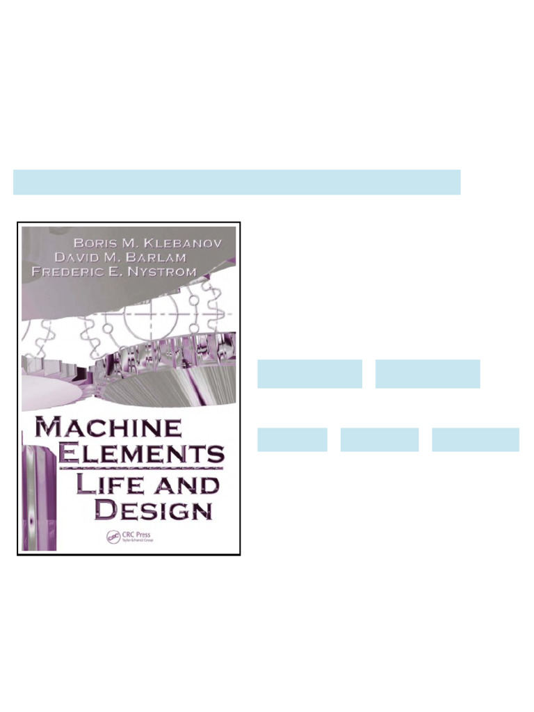 (Ebook) Machine Elements: Life and Design by Boris M. Klebanov ISBN ...