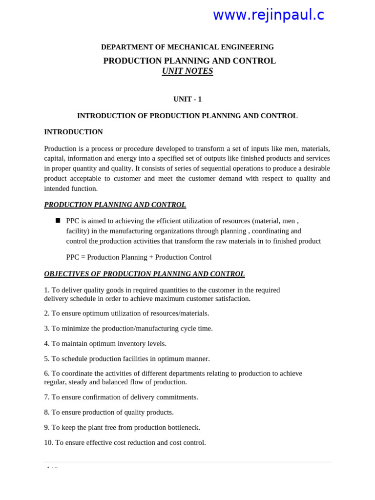 PPC Unit Notes | PDF | Standardization | Profit (Economics)