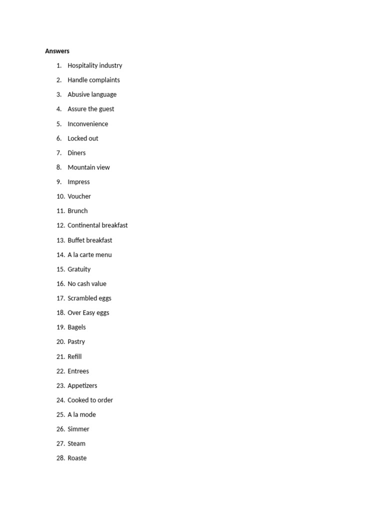 Keys Review Vocabulary Unit 9 to End | PDF