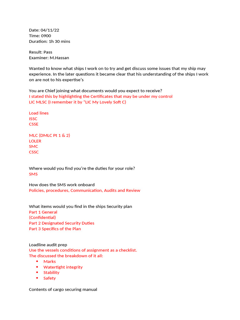 Chief Mate Exam Preparation Guide | PDF | Ships | Shipping