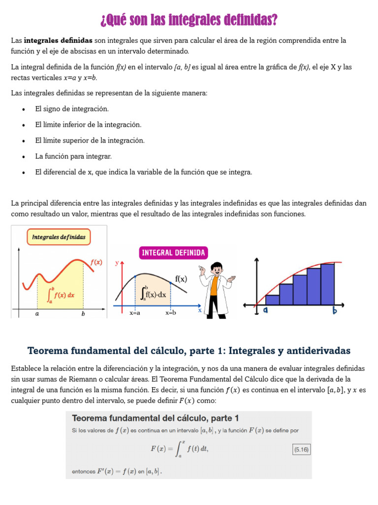 Cálculo Integral. Tema. Integrales Definidas | PDF | Integral ...