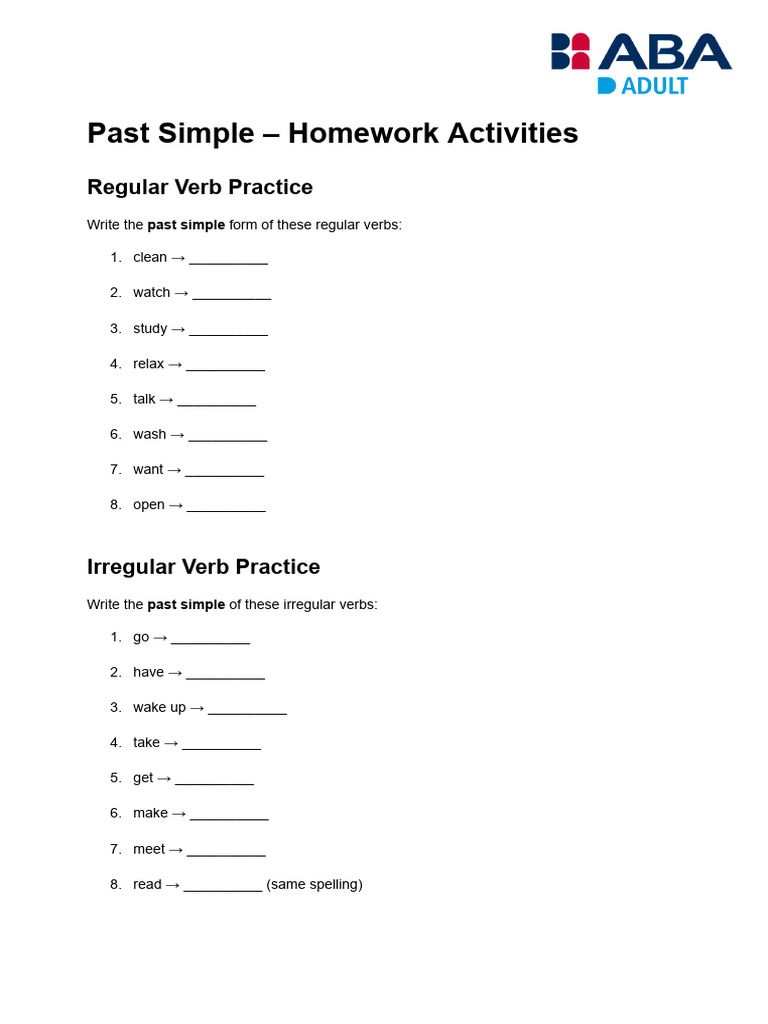 Past Simple Verb Exercises and Activities | PDF