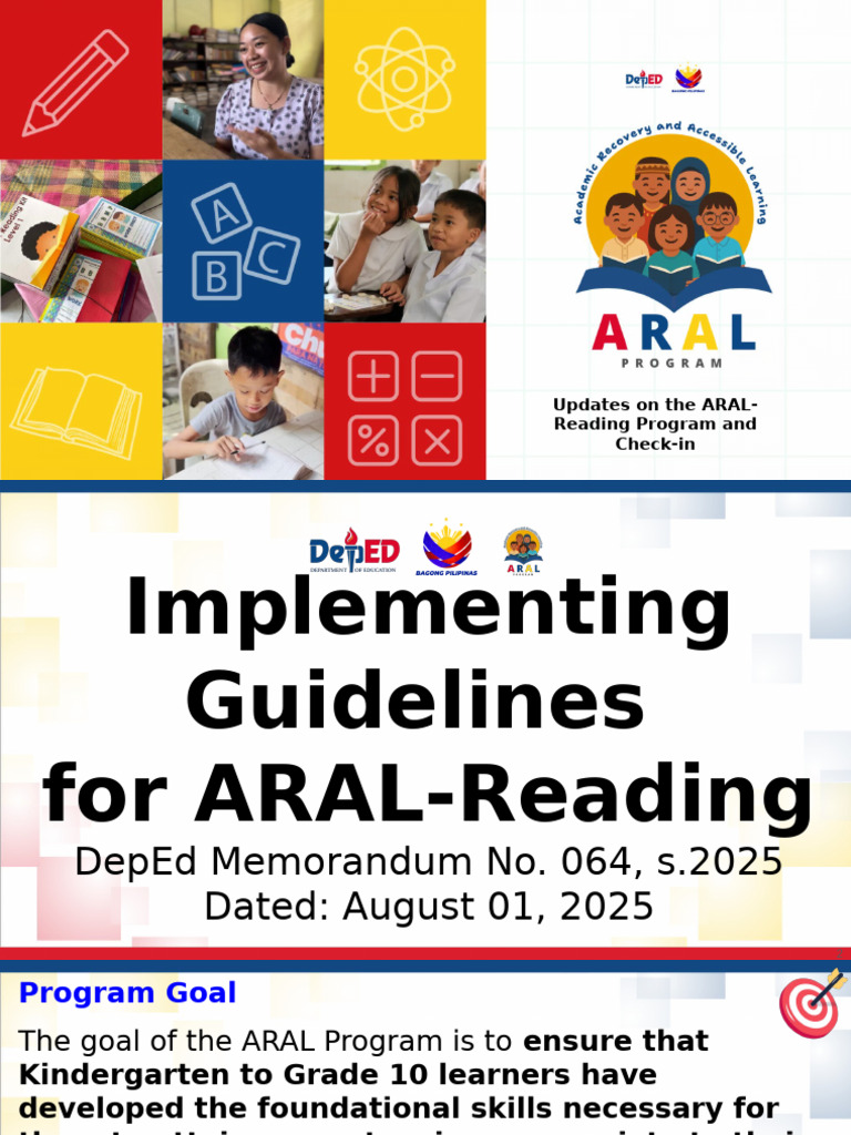 ARAL-Reading Program Guidelines 2025 | PDF | Learning Methods | Linguistics