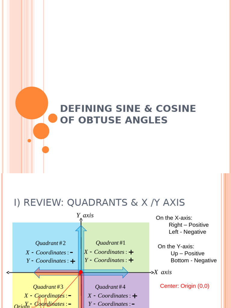 Sine & Cosine of Obtuse Angles | PDF | Trigonometric Functions ...