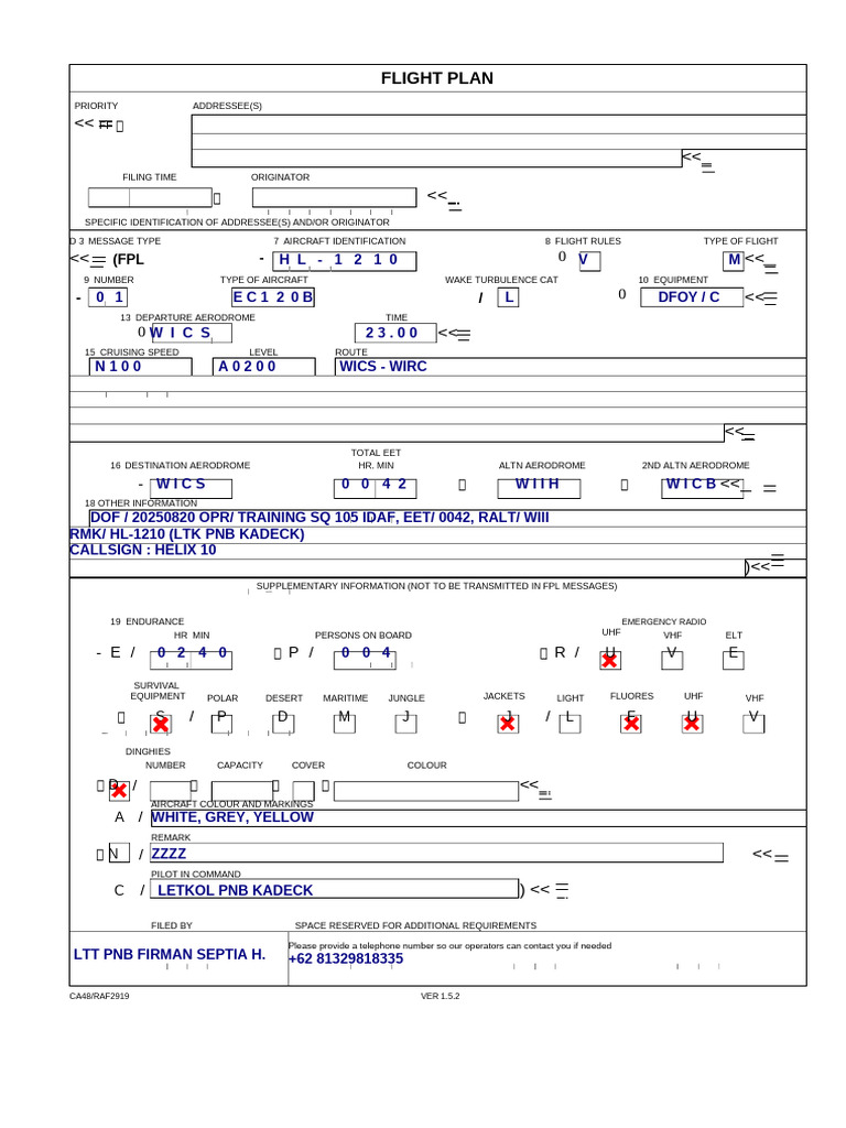 Flight Plan SDM CHP | PDF