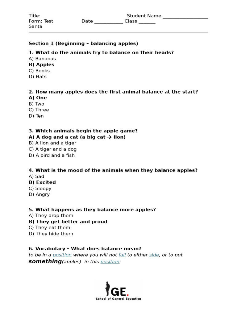 10 Apples RQ First Half Answers | PDF