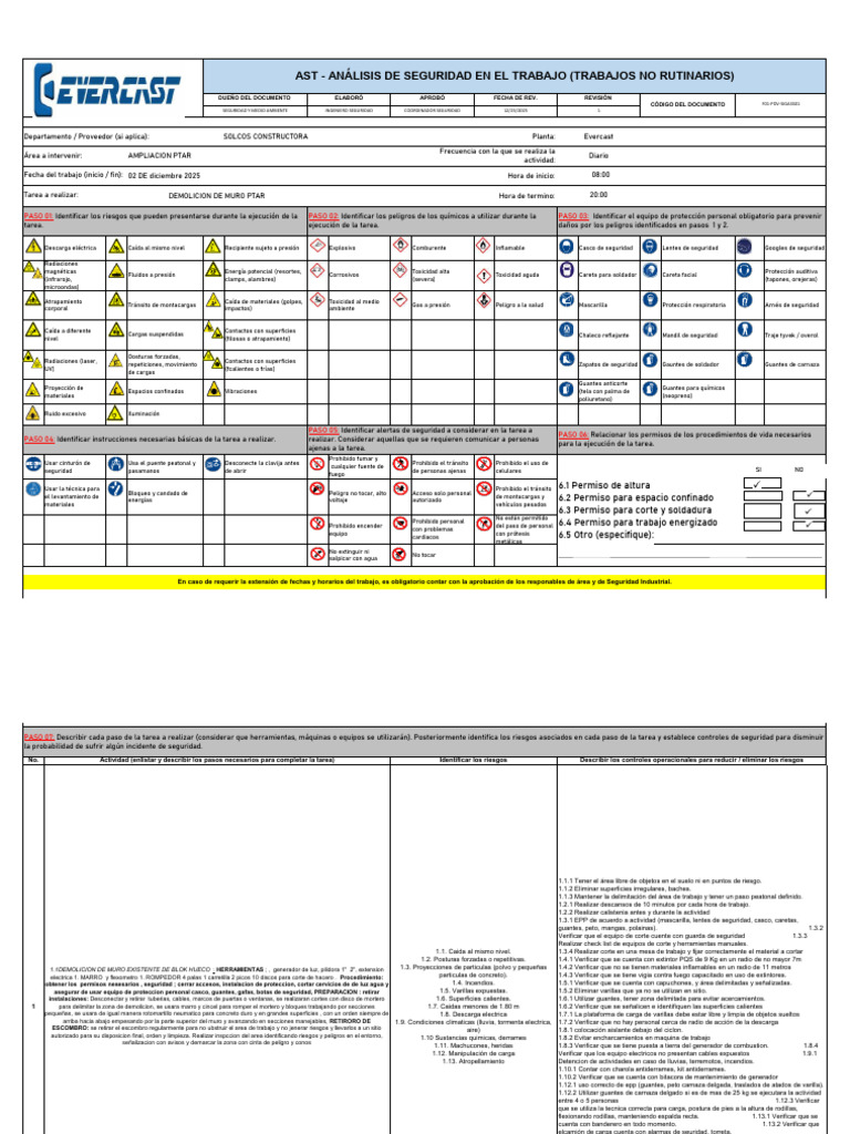 AST AMPLIACION DE PTAR | PDF | Soldadura | Construcción
