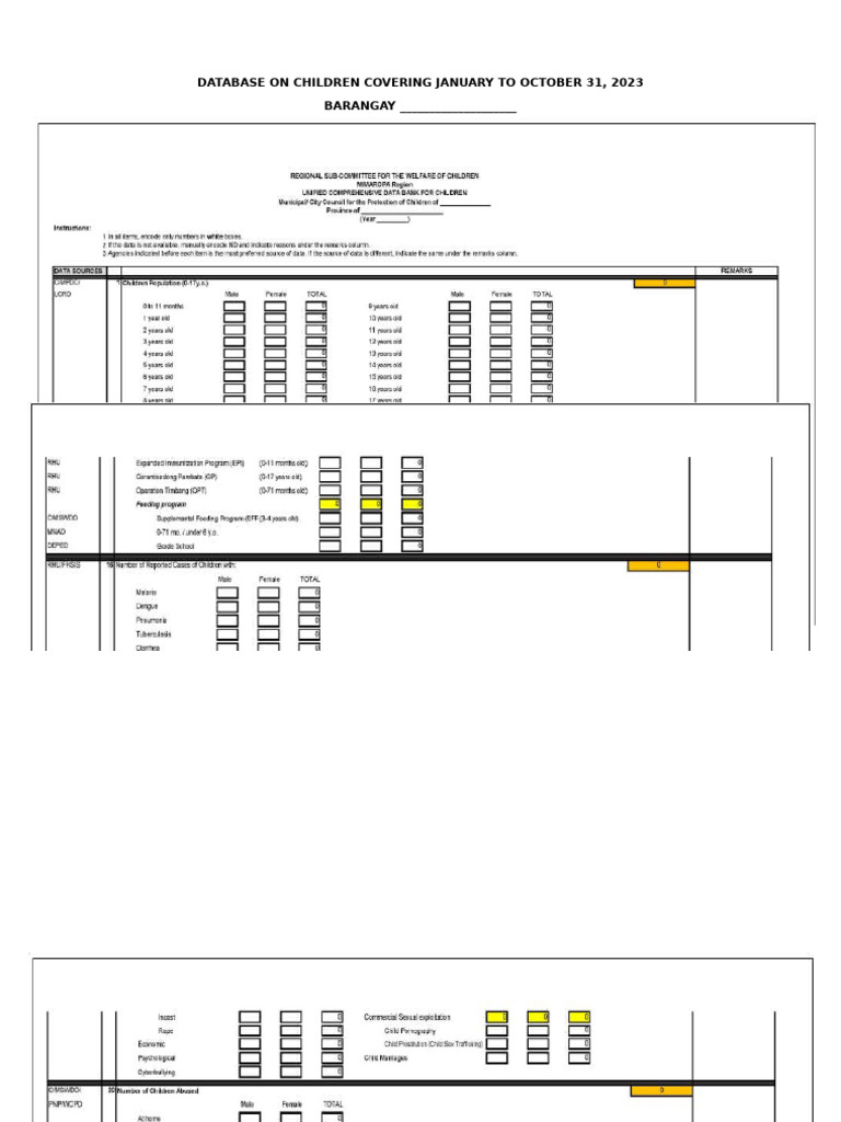 4.5.4 Database On Children Sample | PDF