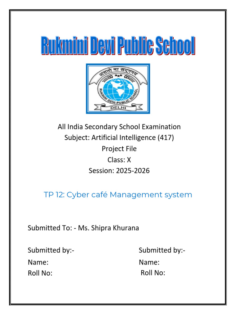 AI Project: Cyber Café Management System | PDF | Python (Programming ...