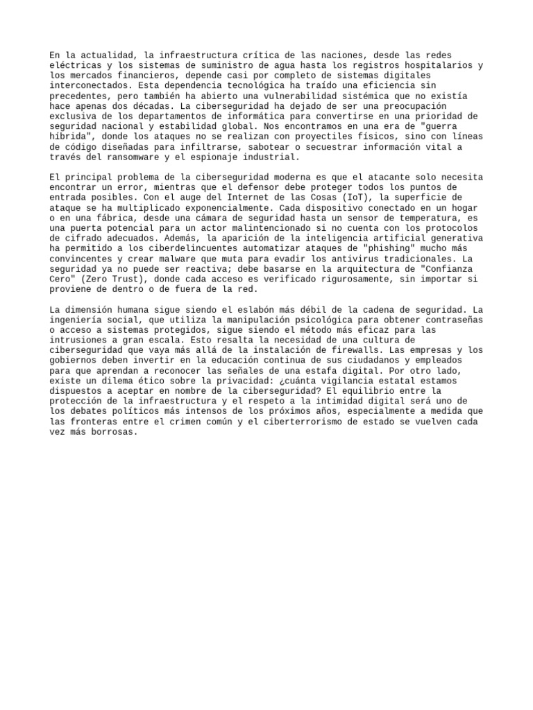 El Desafío de la Ciberseguridad en un Mundo Hiperconectado | PDF | La ...