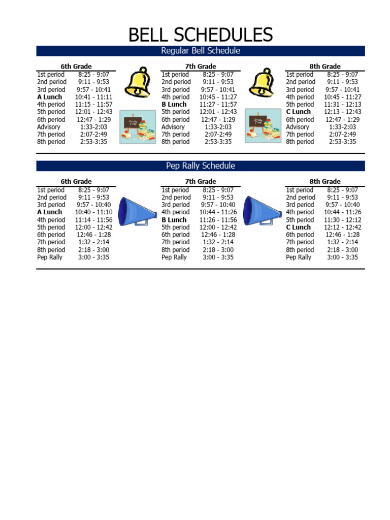 School Bell Schedule Overview | PDF